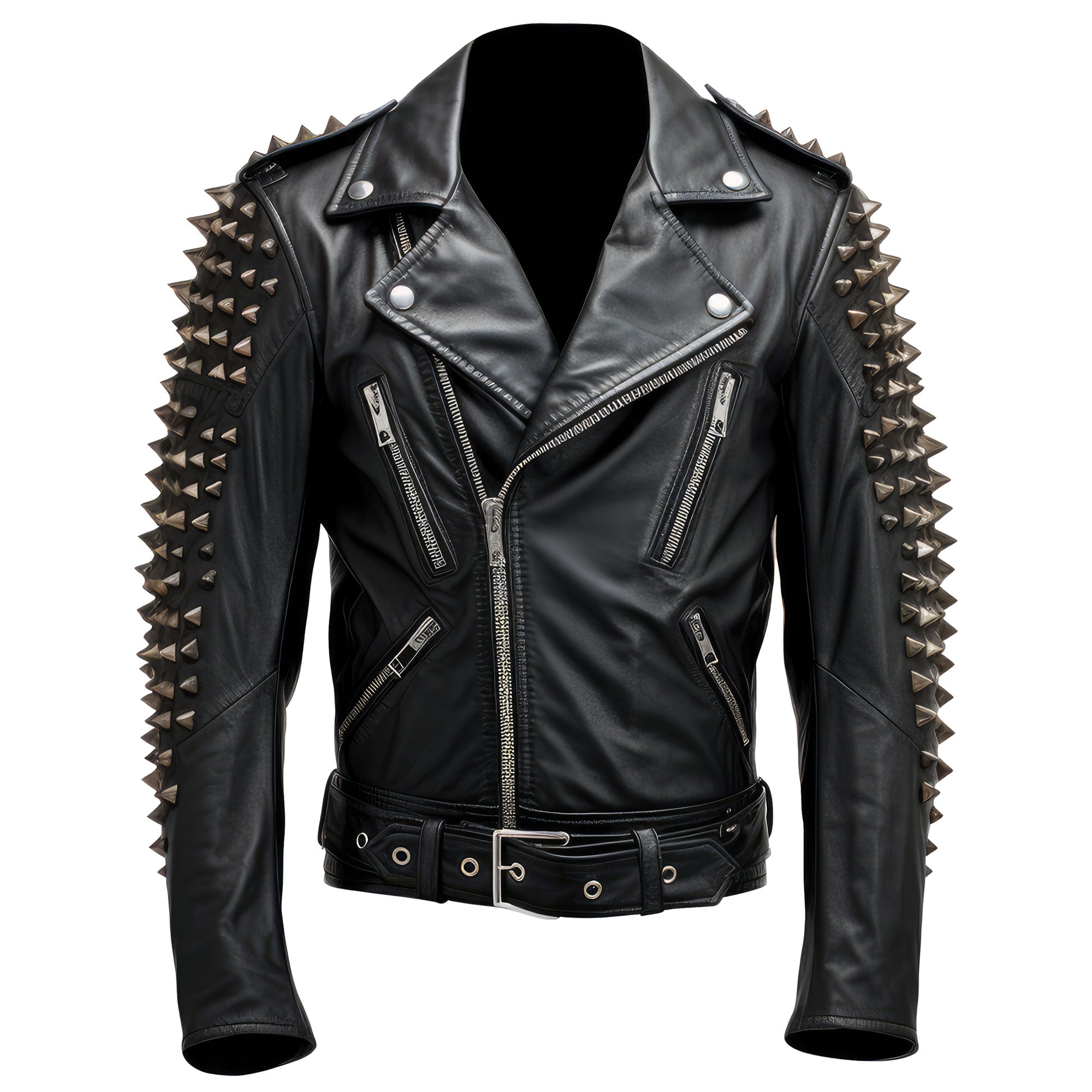 Mens Motorbike Jacket Rock Punk Spike Studded Motorcycle Biker Multi Z ...