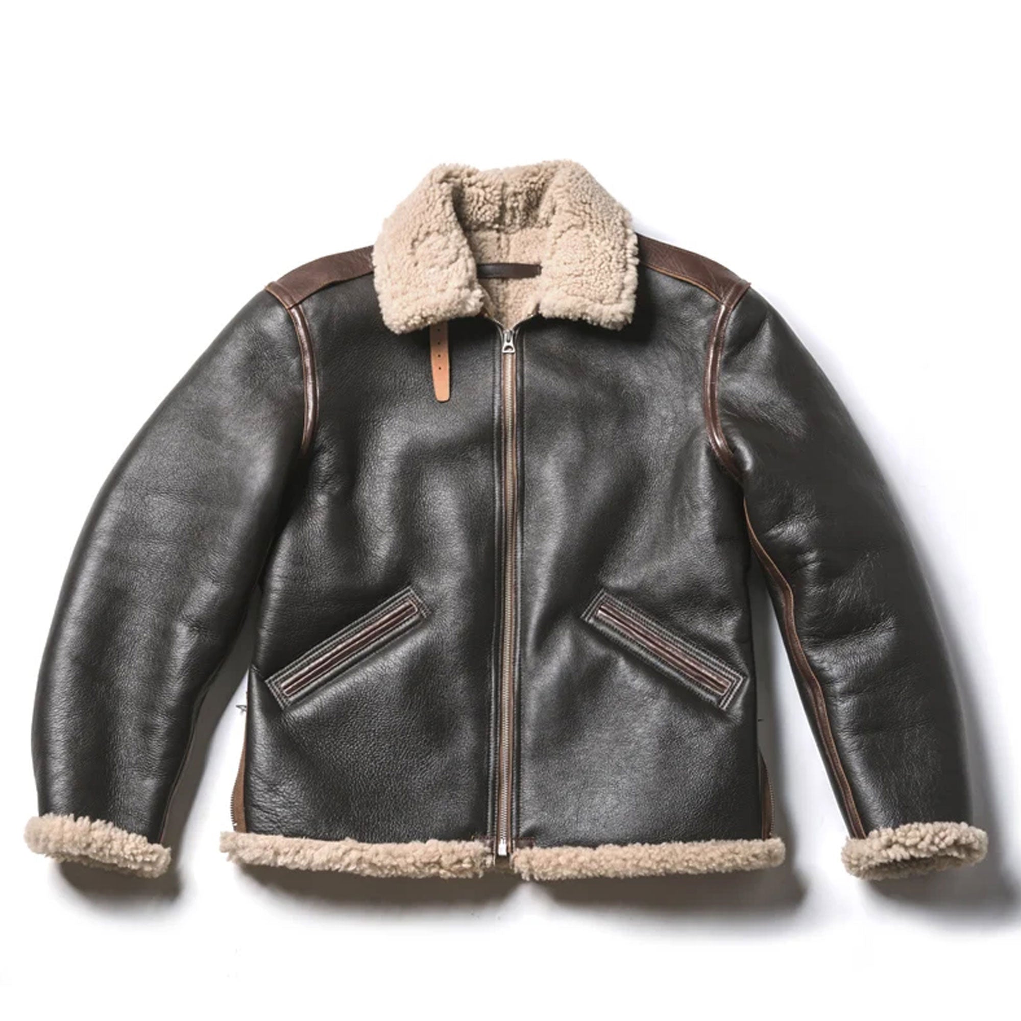 Men B6 Bomber Jacket Aviator Real Shearling B6 Pilot Bomber Leather Ja ...