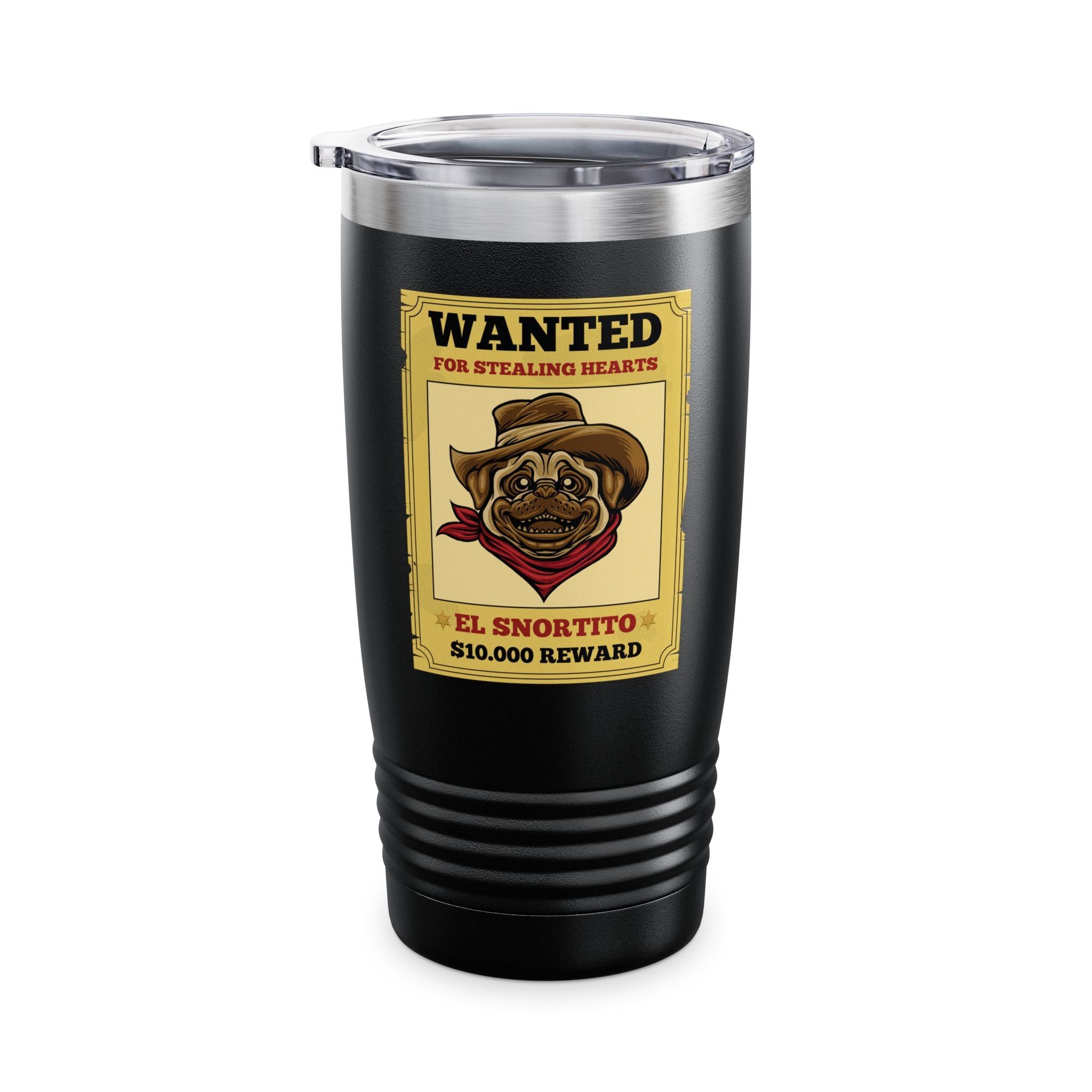 Vintage Pug Wanted Poster Cute Western Cowboy Funny Pug Dog Tumbler Fo ...